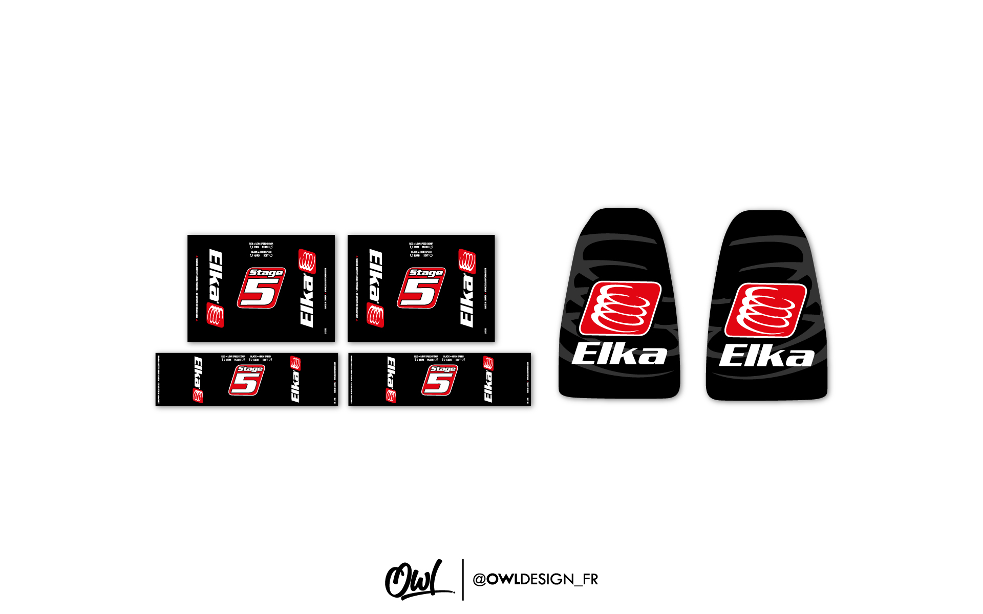 Stickers Suspension Elka Pack Complet - Owl Design Motorsport